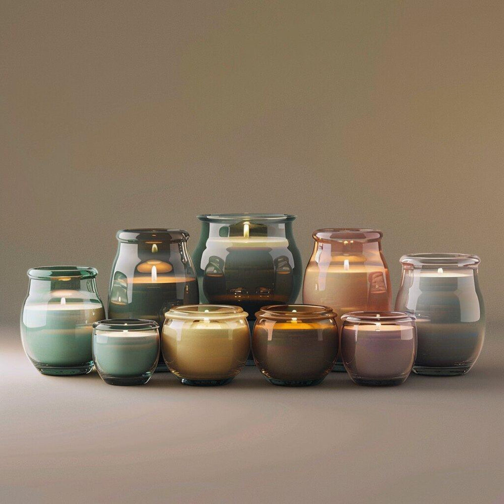 Jars for making scented candles in a variety of sizes and designs